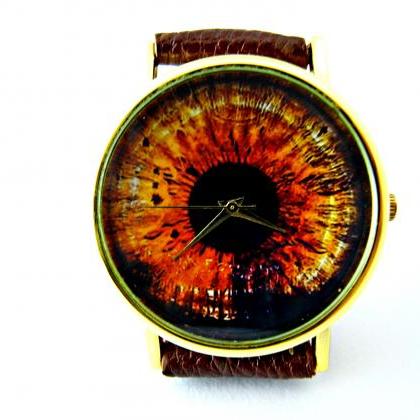Eye Leather Wrist Watches, Woman Man Lady Unisex Watch, Genuine Leather ...