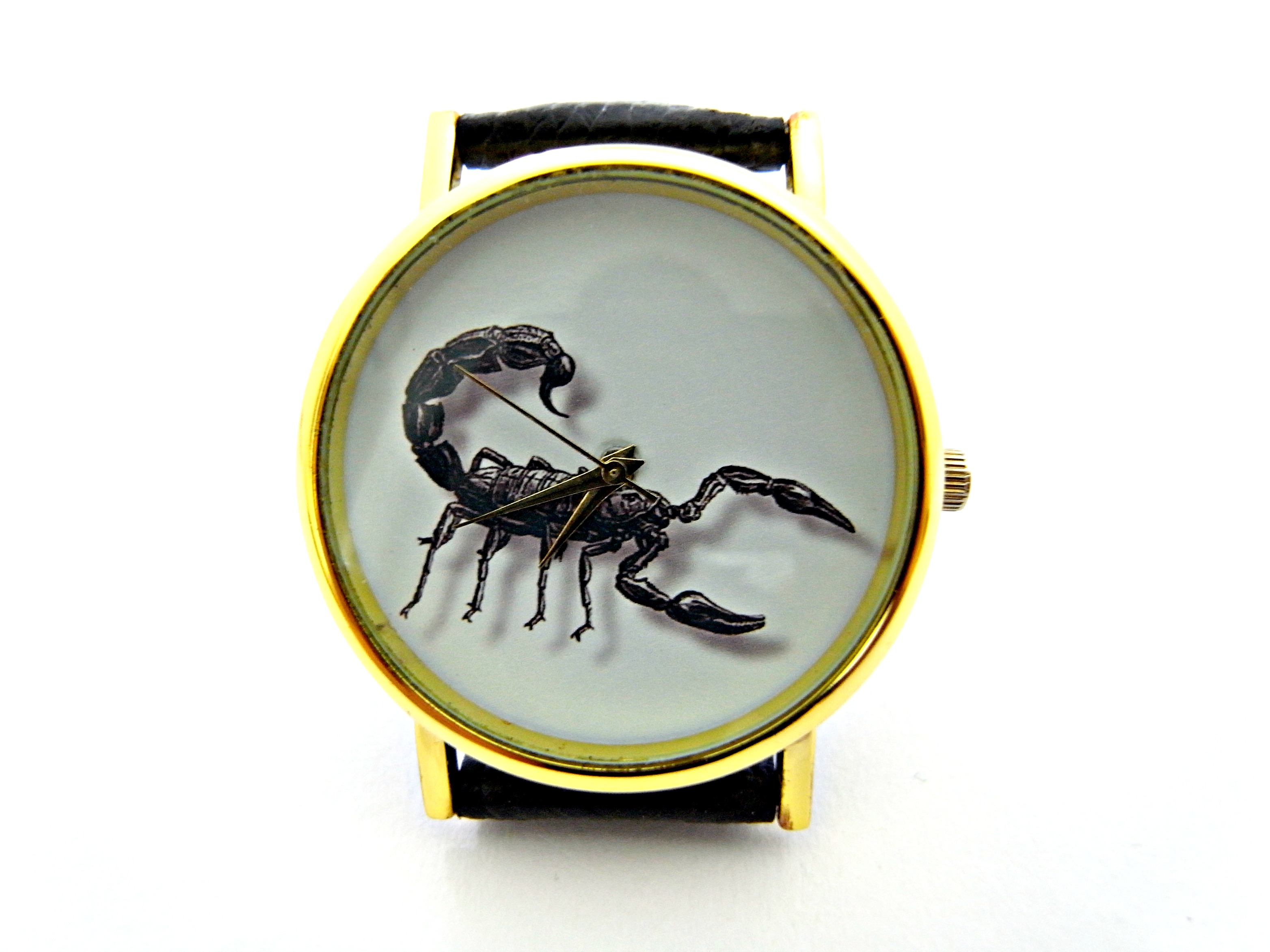Scorpion Insect Leather Wrist Watch, Woman Man Lady Unisex Watch ...